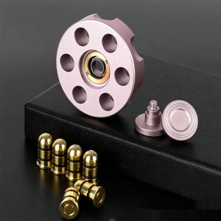 New Solid Copper Detachable Left-Handed Revolver , EDC Bullet Spinning ...