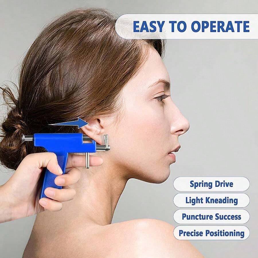 Professional Ear Piercing Gun Set Safety Painless Ear Piercing Gun Kit ...