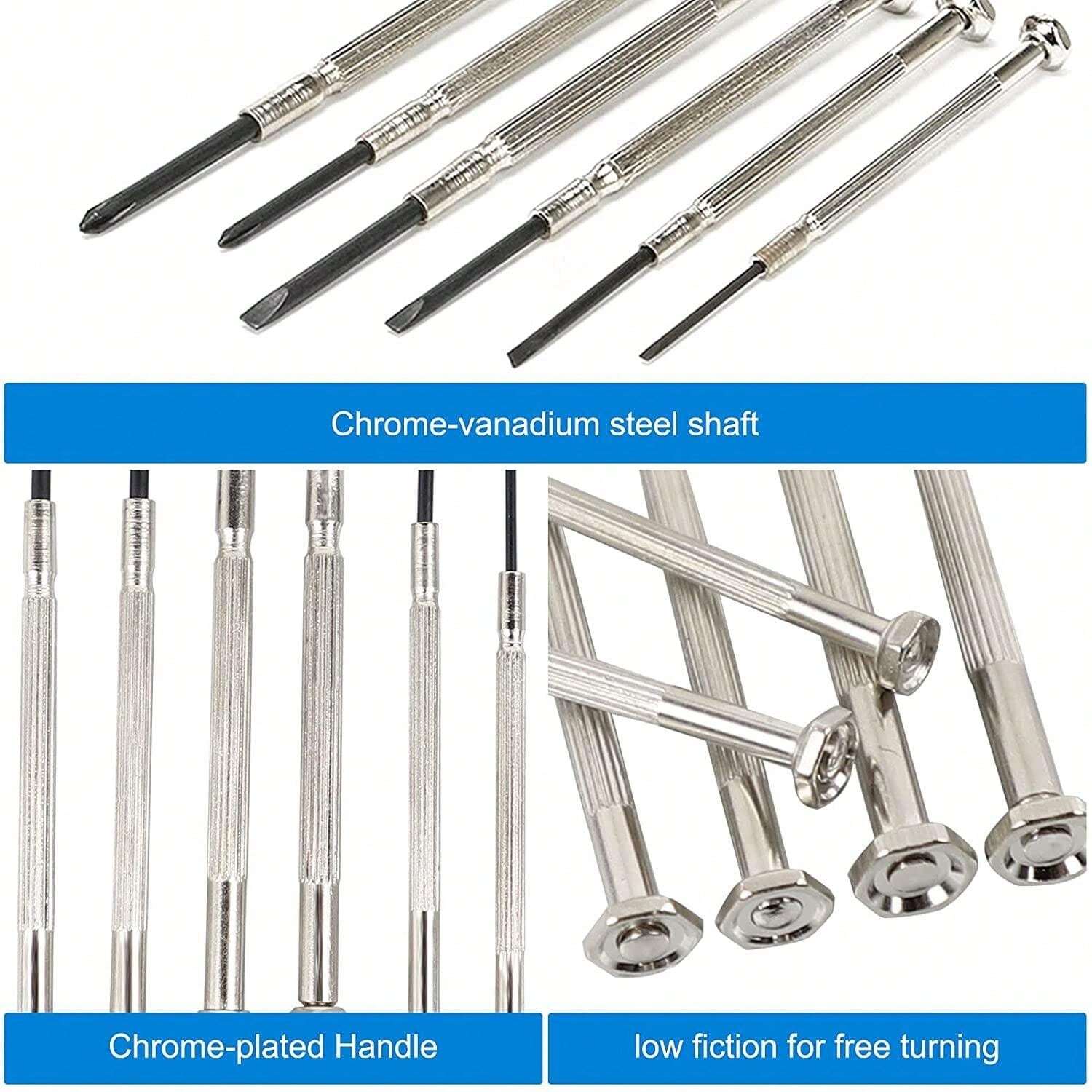 Conjunto de mini chave de fenda de 6 peças com caixa, kit de chave de ...