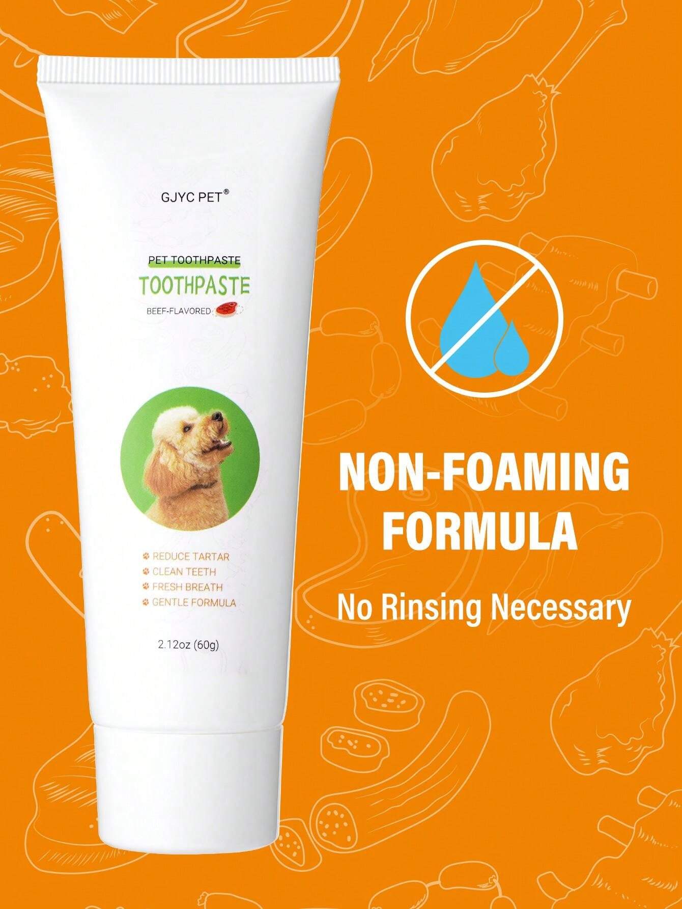 GJYC PET 2.12oz Beef Flavored Pet Toothpaste - Natural Dental Care ...