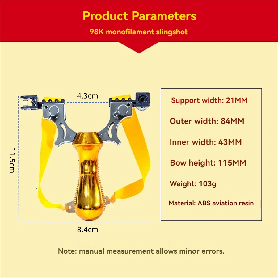 Slingshot 98k Flat Leather Slingshot Horizontal Aiming Fast Pressure ...