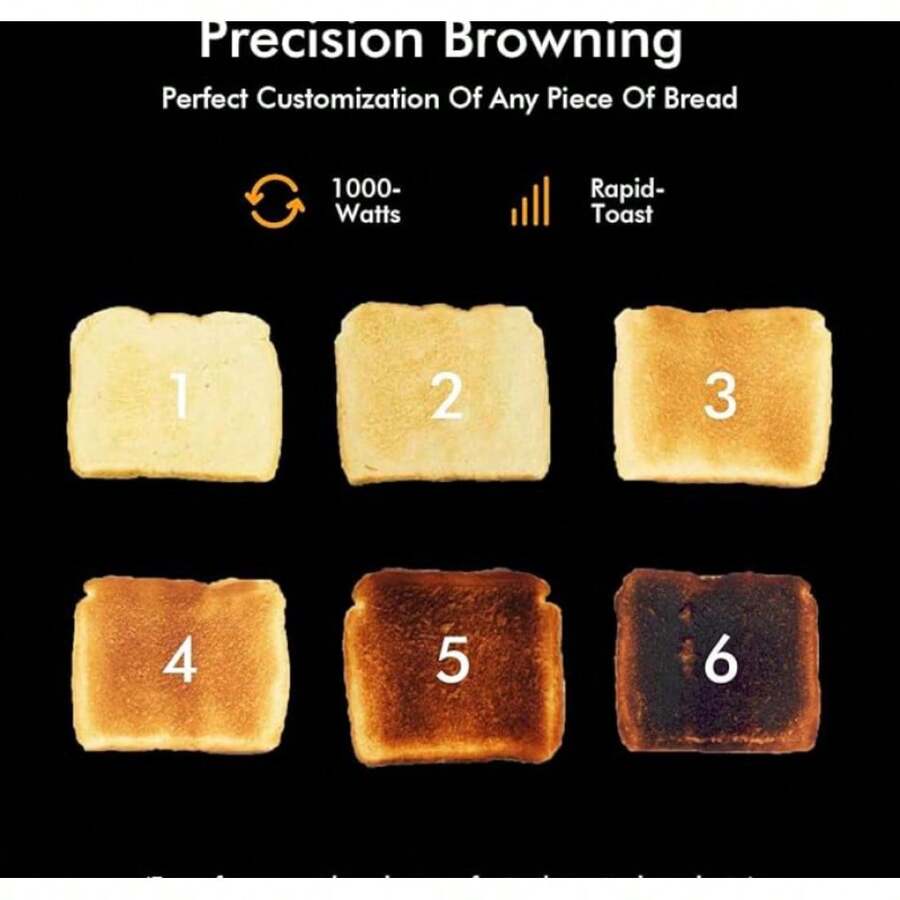 Retro 4-Slice Toaster - Stainless Steel, Extra-Wide Slots, 6 Browning ...