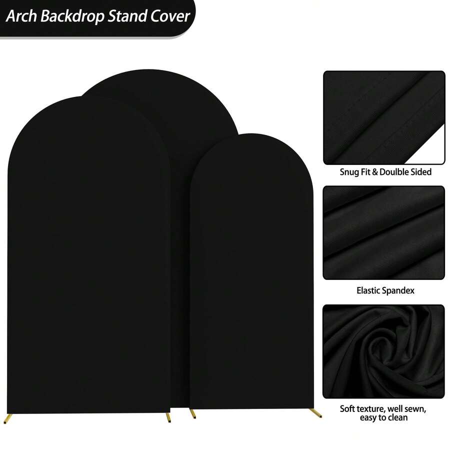 Arch Backdrop, 5ft, 6ft, 6.6ft, 7.2ft, Black Wedding Arch Cover, 2 ...