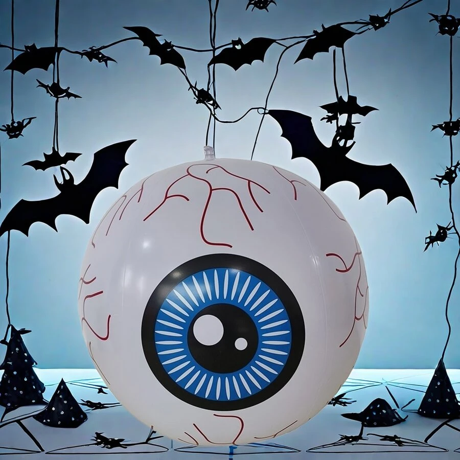 1pc Inflatable Horror Eyeball 19.7in, Halloween Scene Layout, Garden ...