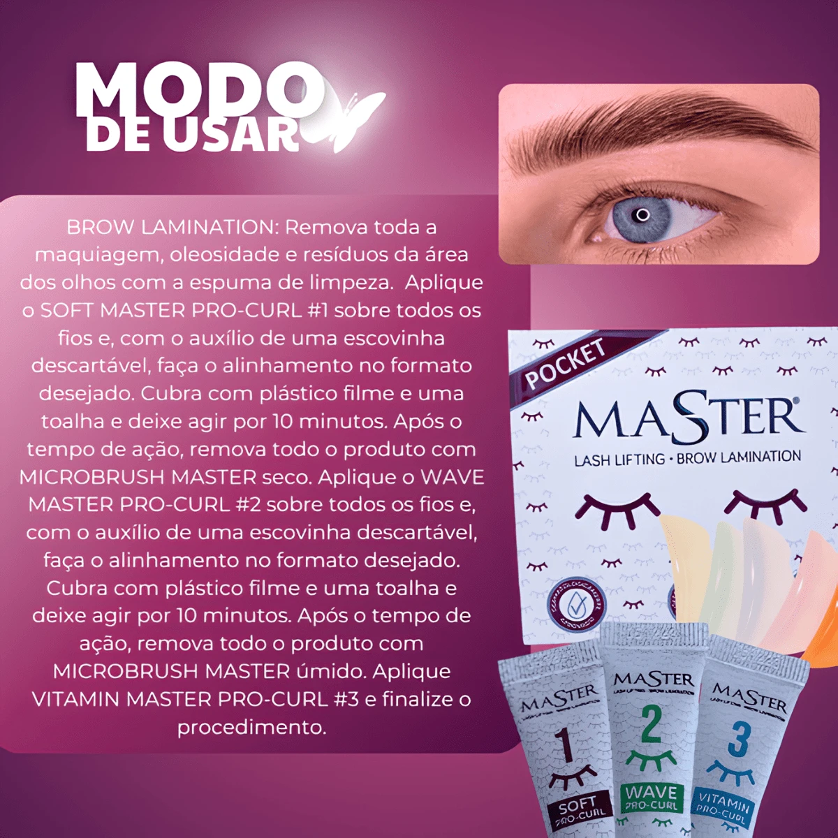 Kit Master Pocket Lash Lifting Cílios Brow Lamination 26 cm | SHEIN Brasil