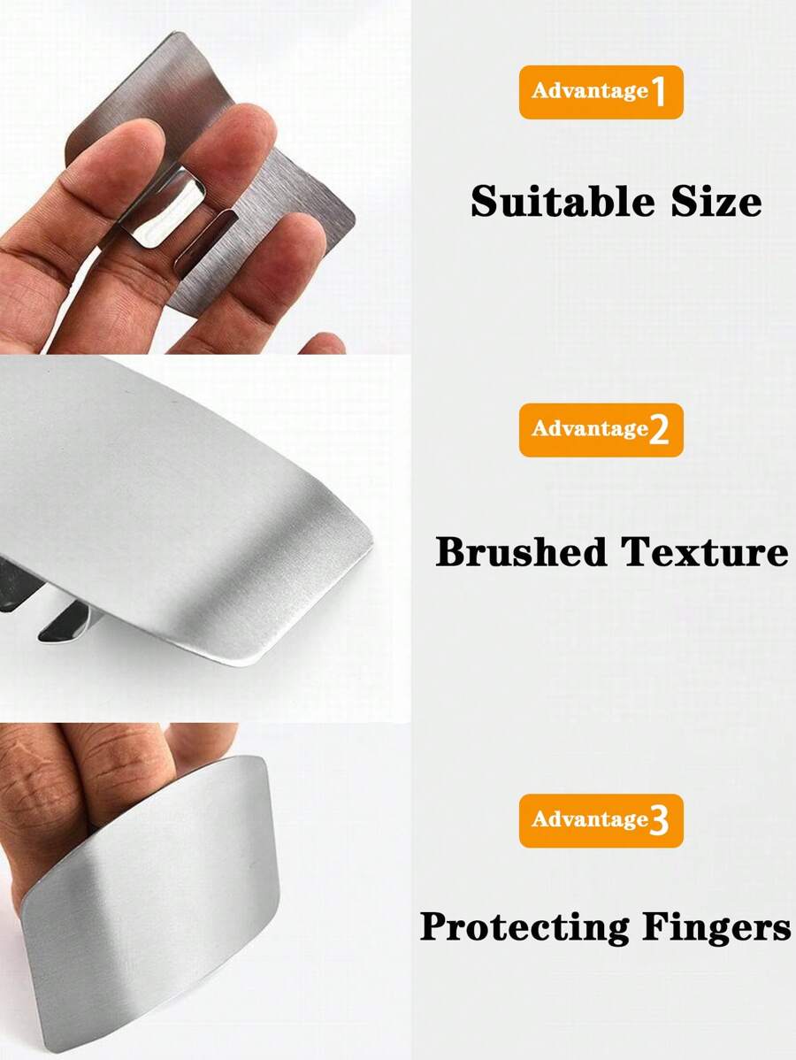 1pc Stainless Steel Finger Guard, Kitchen Hand Protection Tool For ...