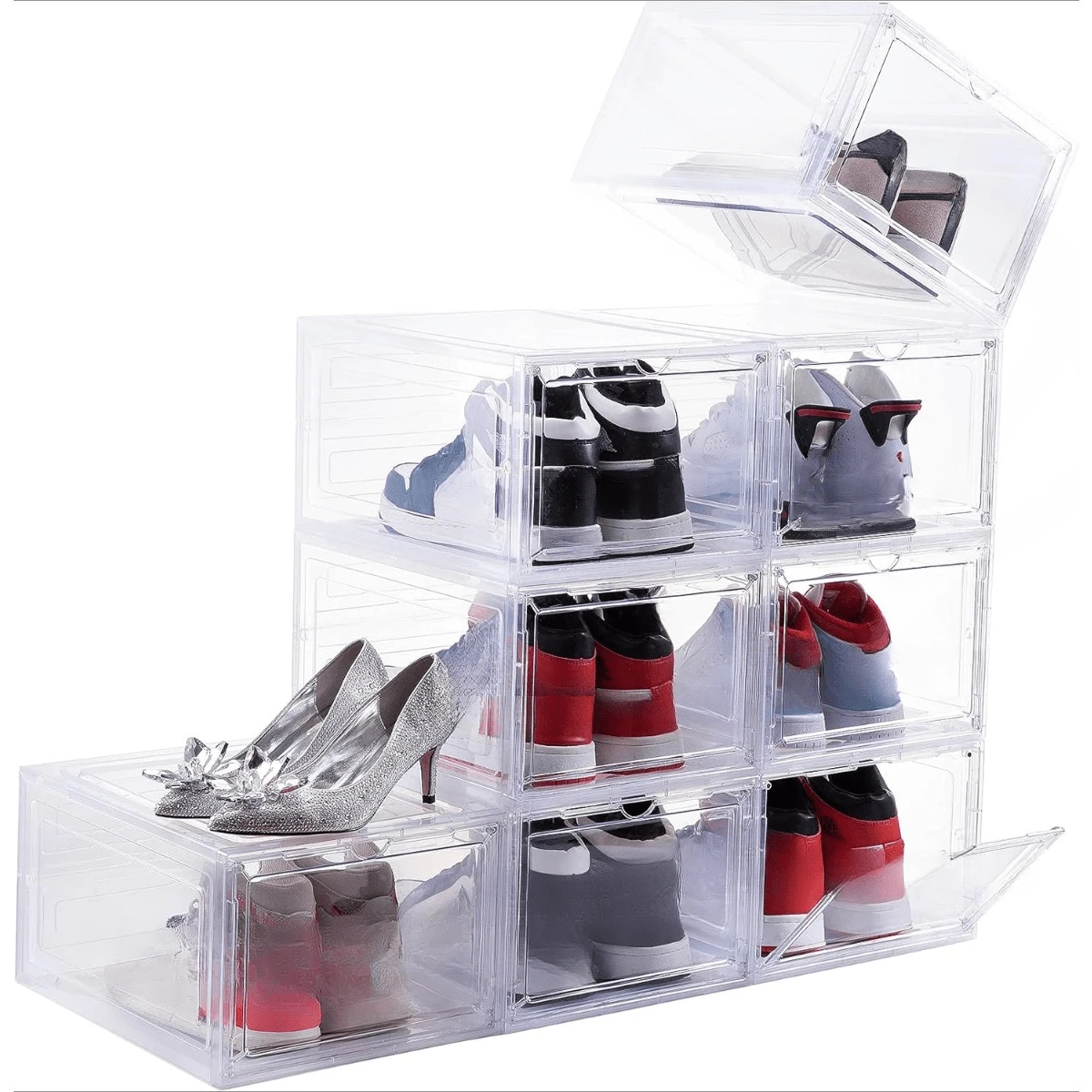 Clear Shoe Box,Set Of 8,Stackable Plastic Shoe Box With Clear Door,As ...