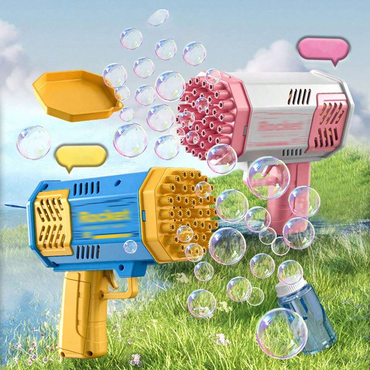 40-Hole Space Bubble Blaster Toy, Long Lasting Bubble Blowing, Outdoor ...