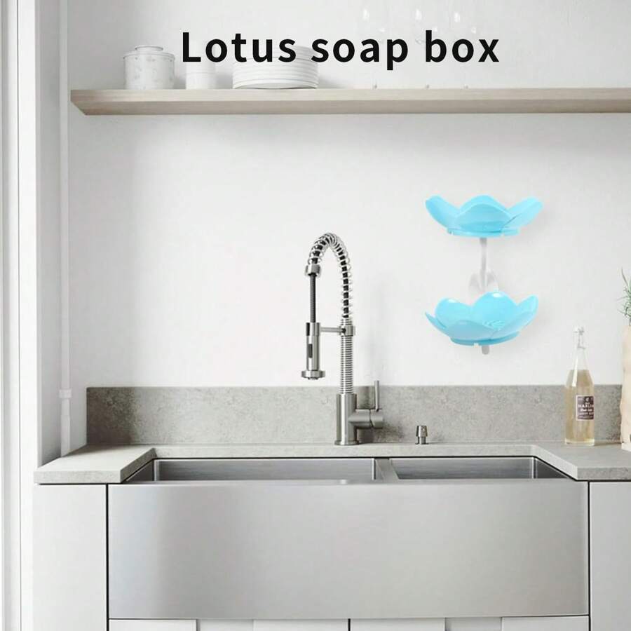 New Double Creative Lotus Soap Box With Shelving And Cutout Design ...