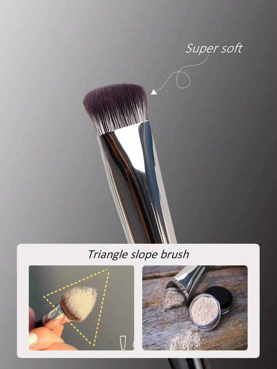 2 Soft Cosmetic Brushes, Black Triangle Concealer, Detail Brush, BB ...