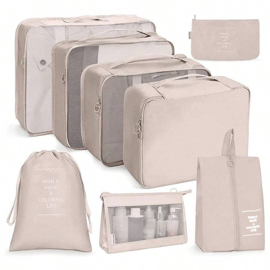 8pcs Portable Travel Storage Bag Set - Organize Your Clothing, Shoes ...