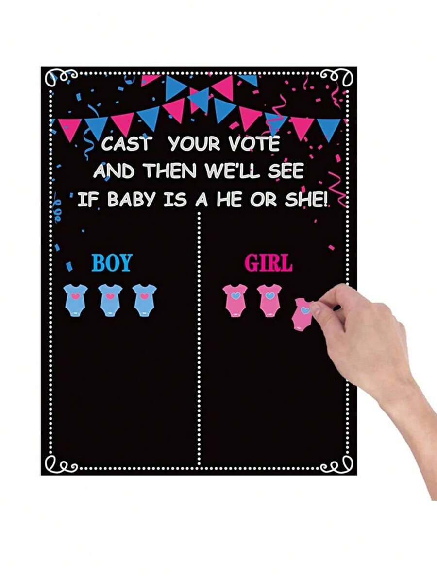 7pcs Gender Reveal Party Decorations, 54 Votes Poll Fun Interactive ...