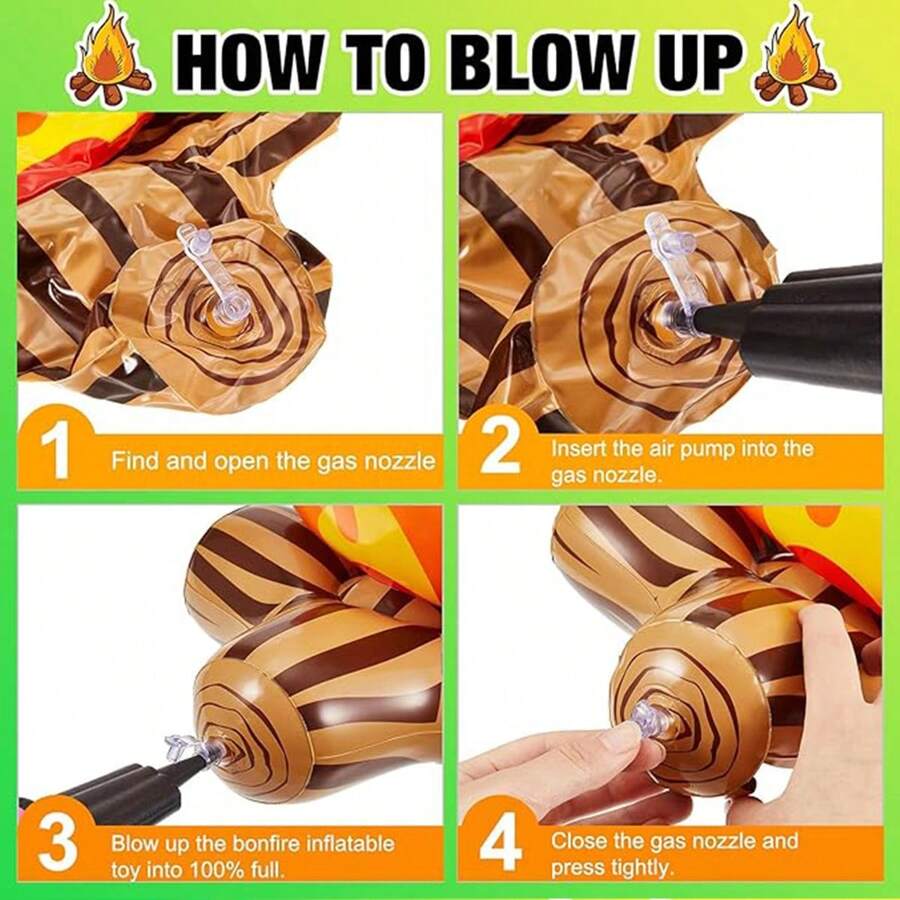 2pcs Inflatable Fake Campfire Camping Props Bonfire Party Decor ...