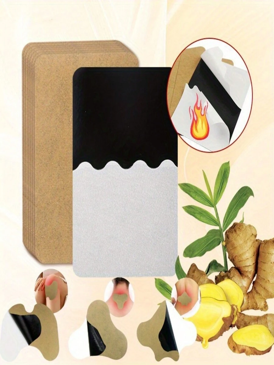40 Self-Heating Ginger Hot Patch 4 Different Shapes 10 Natural Heating ...
