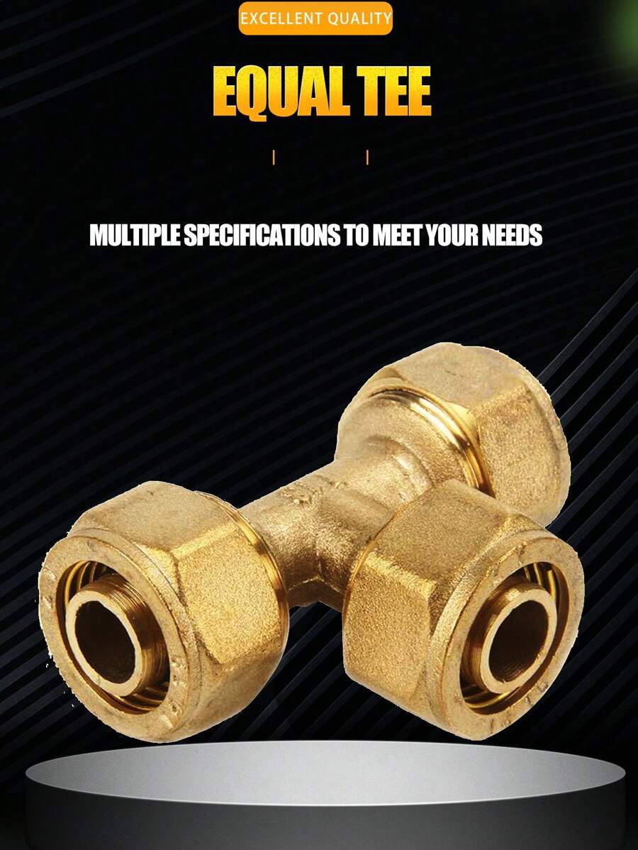 Copper Alloy Equal Size 3-Way Pipe Connector, Plumbing Adaptor For Home ...