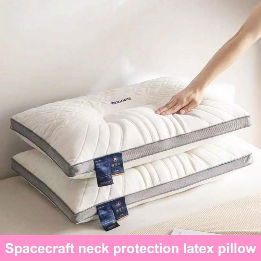 Luxury Space Cabin Neck Guard Latex Pillow For Better Sleep, Single ...