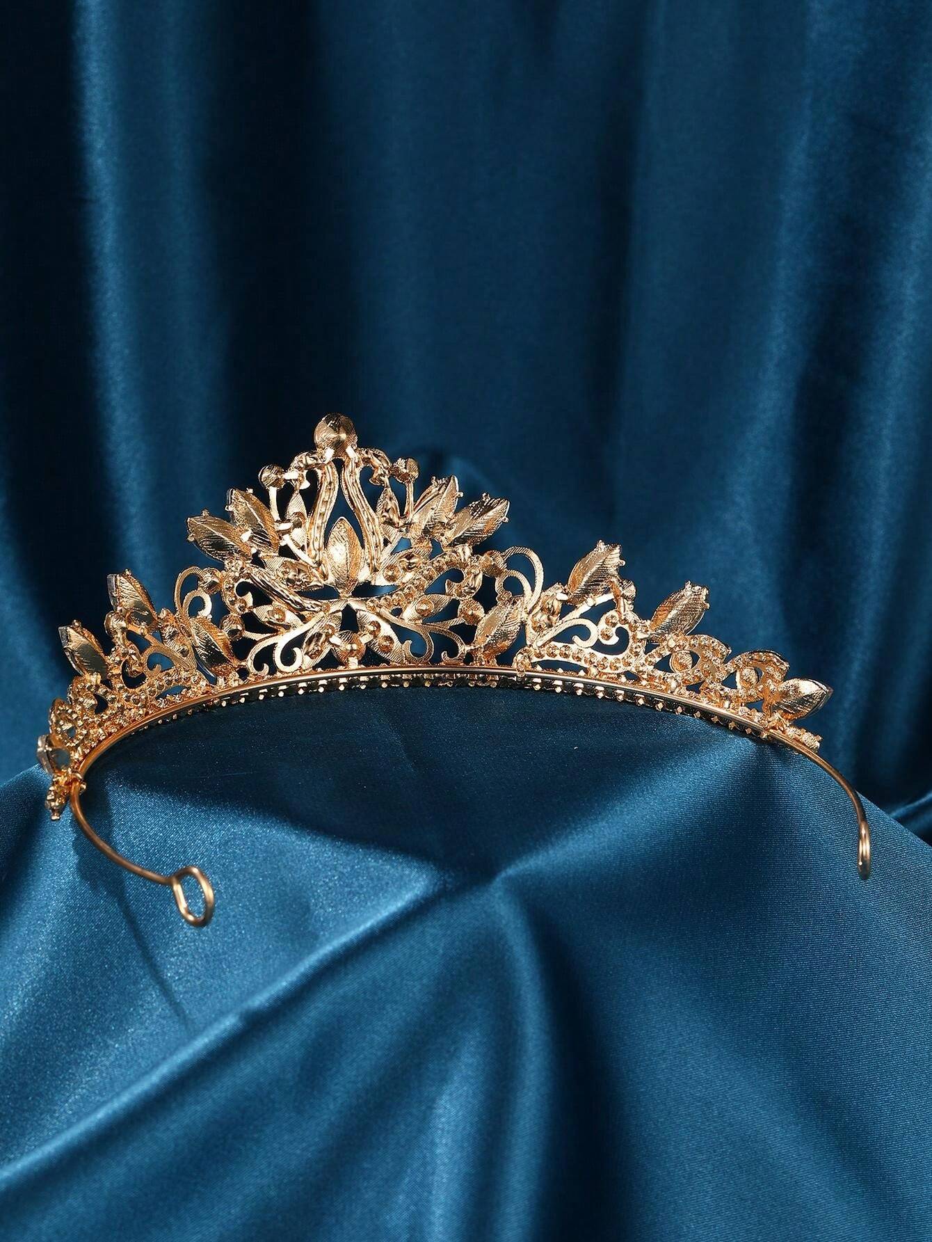 Gold Color Crystal Bridal Tiaras And Crowns Rhinestone Prom Diadem ...