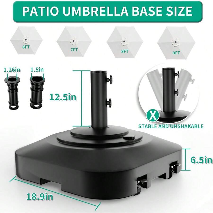 Base With Wheels, Base Heavy Duty 100lb Windproof, Fillable Base Mobile ...