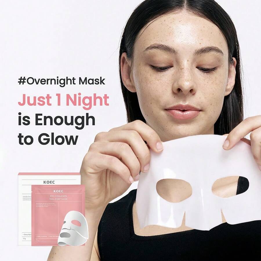 KOEC قناع الوجه الهيدروجيلي المرطب ليلاً KOEC الكولاجين العميق الحقيقي ...