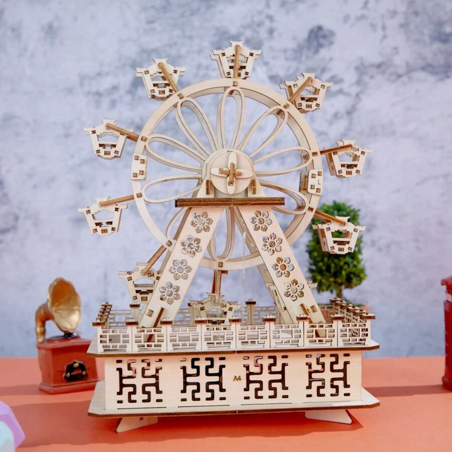 3D Wooden House Puzzle Building Model Toy For Children, Micro House DIY ...