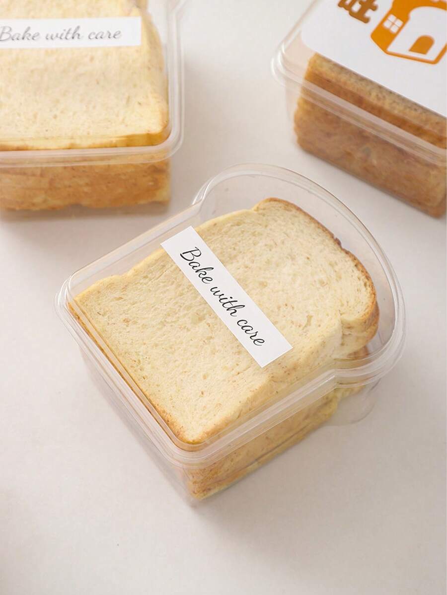 4pcs Transparent Toast Shaped Boxes With Lids, Suitable For Bread ...