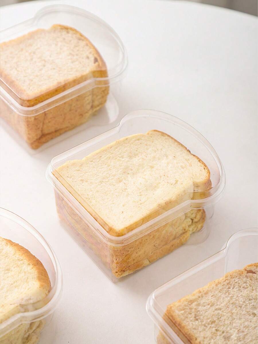4pcs Transparent Toast Shaped Boxes With Lids, Suitable For Bread ...