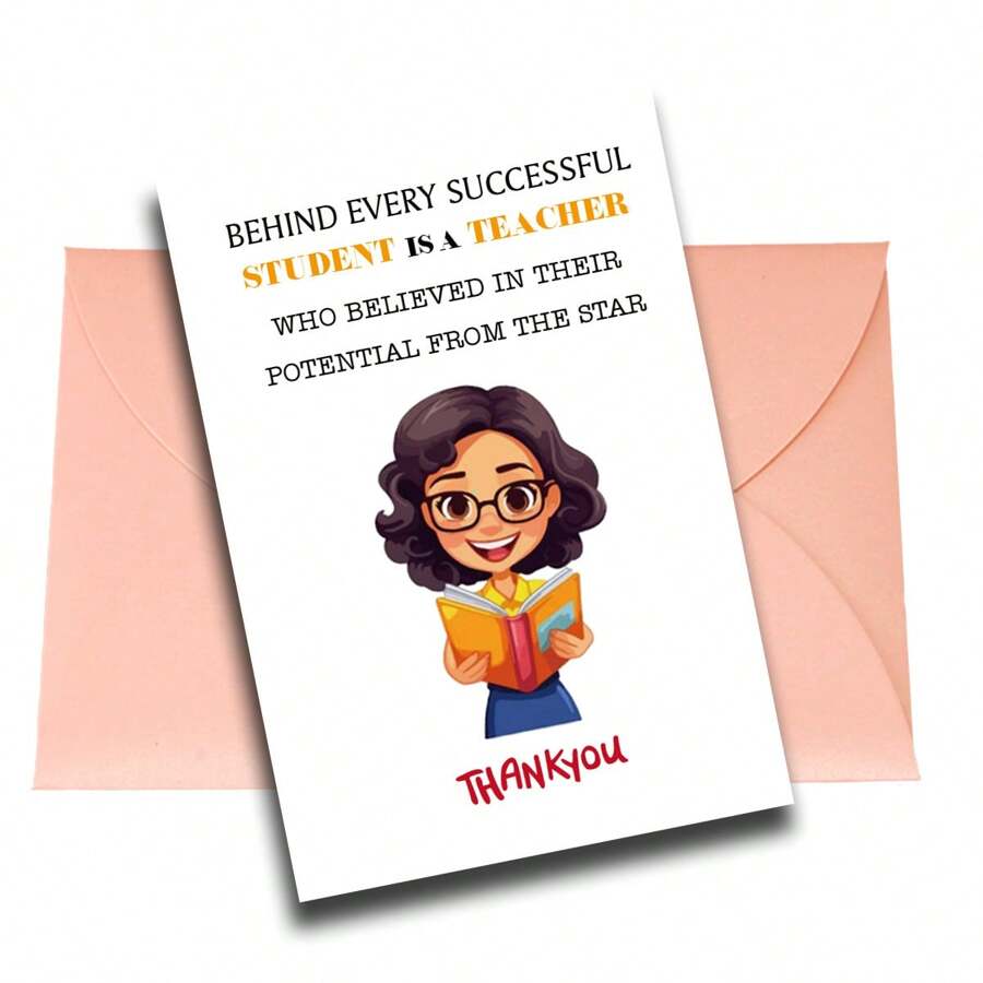 1pc Thank You Teacher Card For Teacher's Appreciation Week ...