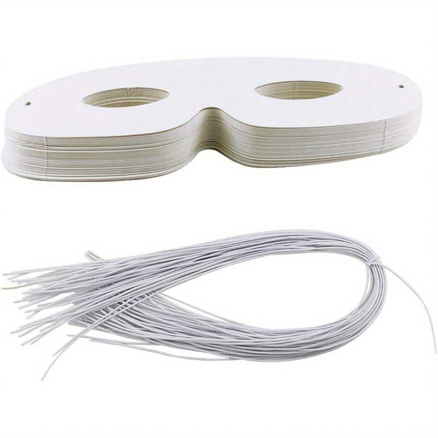 40 Pack White Paper Eye Masks, DIY Blank Plain Masquerade Mask For ...