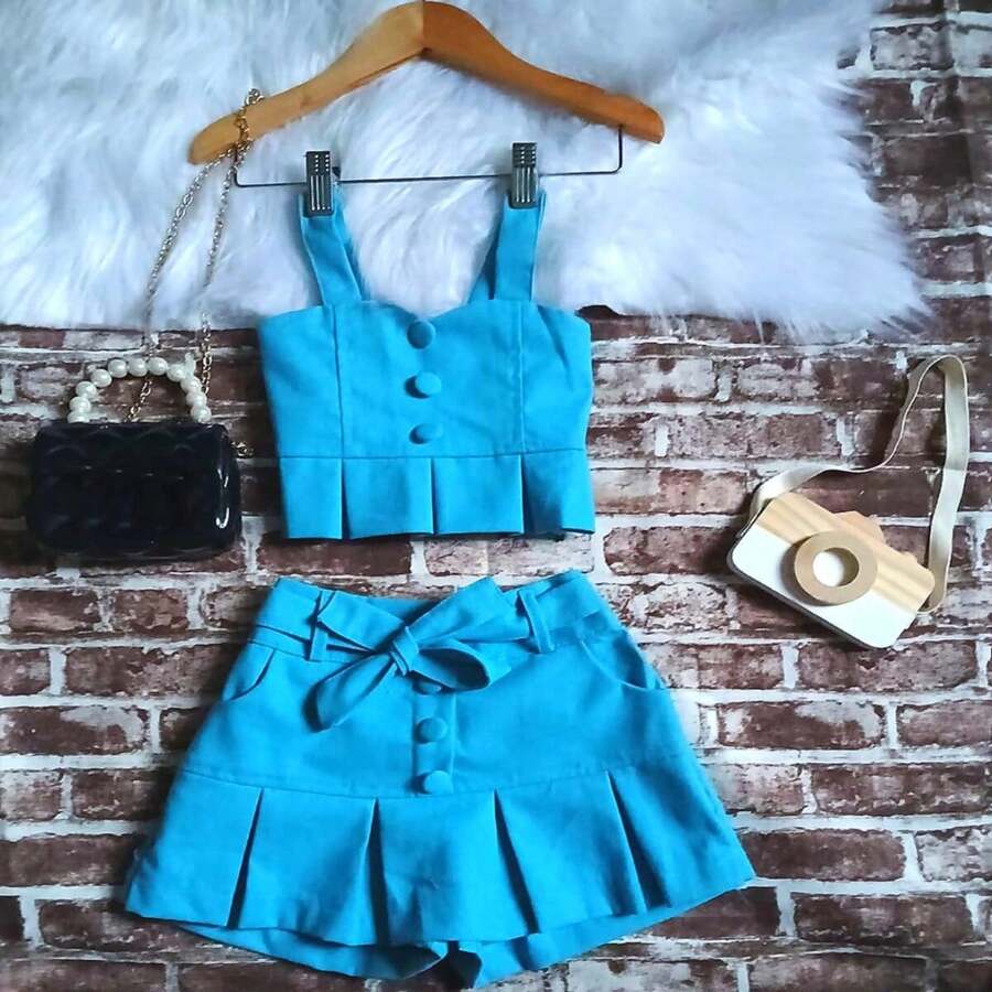 Conjunto Linho Moda Infantil Menina blogueirinha | SHEIN Brasil