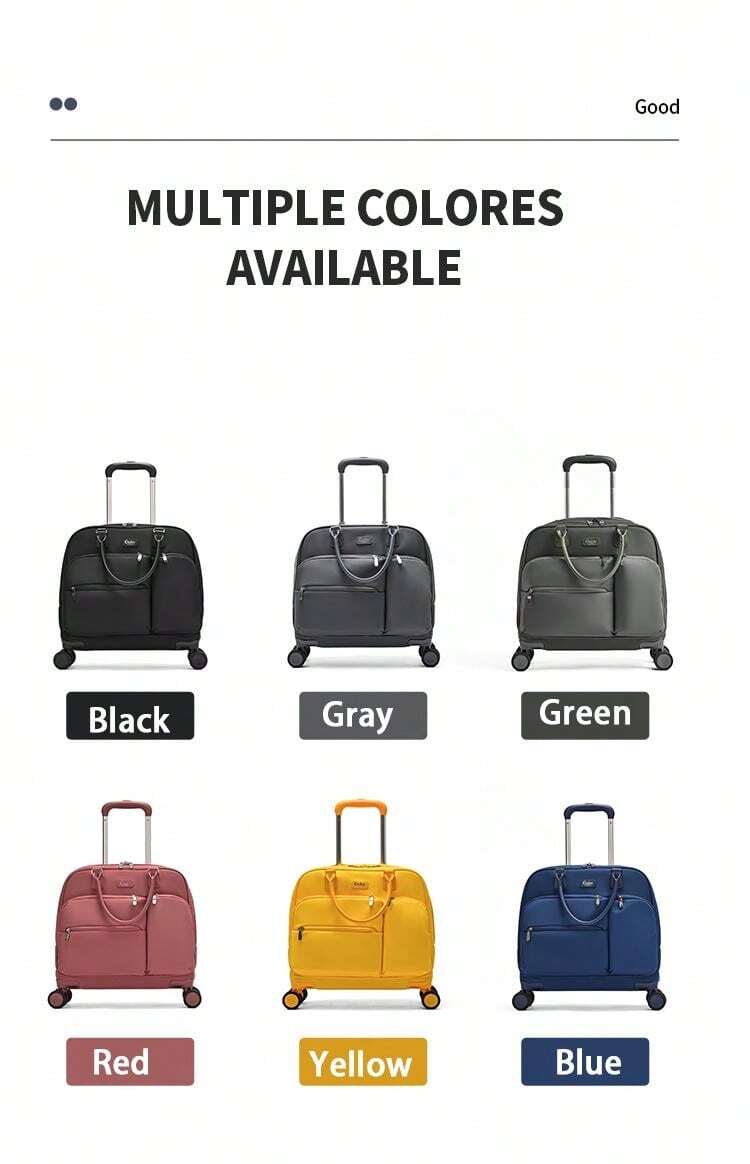 Mala de rodinha impermeável e macia Unissex de 16 polegadas, elegante ...