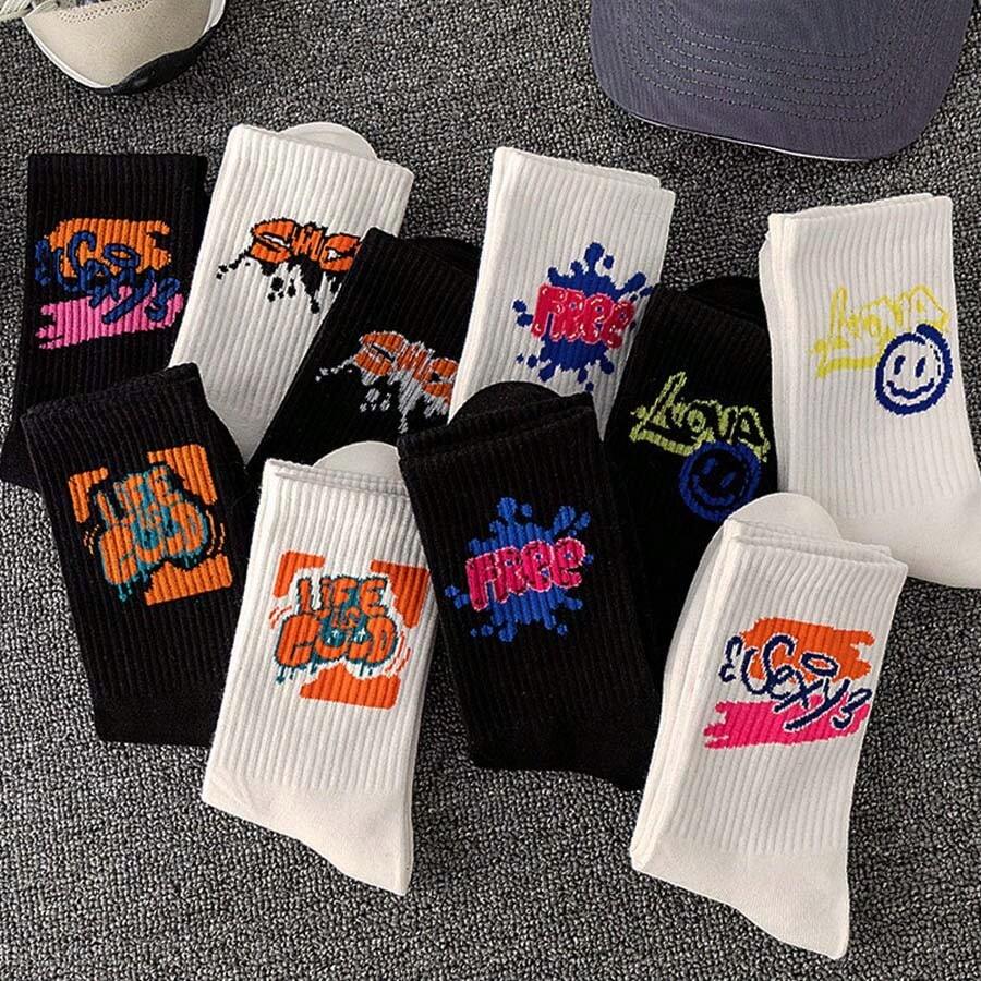 5 Pairs Of Oversized Long Socks, Sports Socks, Student Basketball Socks ...