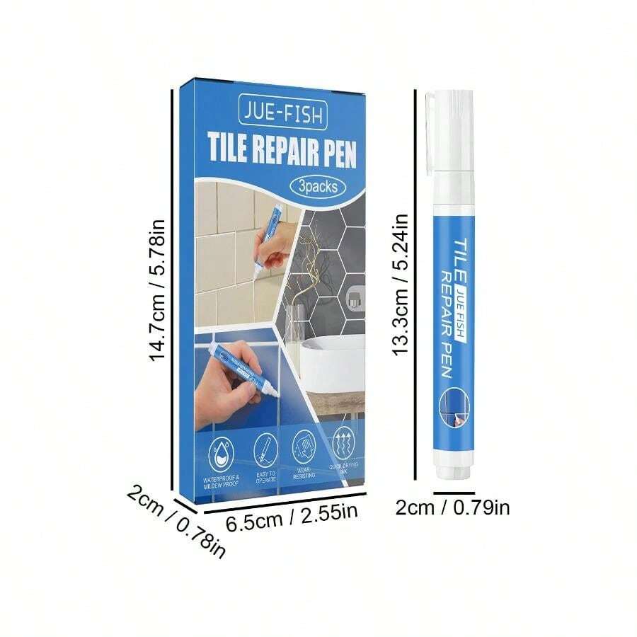 1 Box Of 3 Ceramic Tile Repair Pens For Beautification, Tile Repair ...