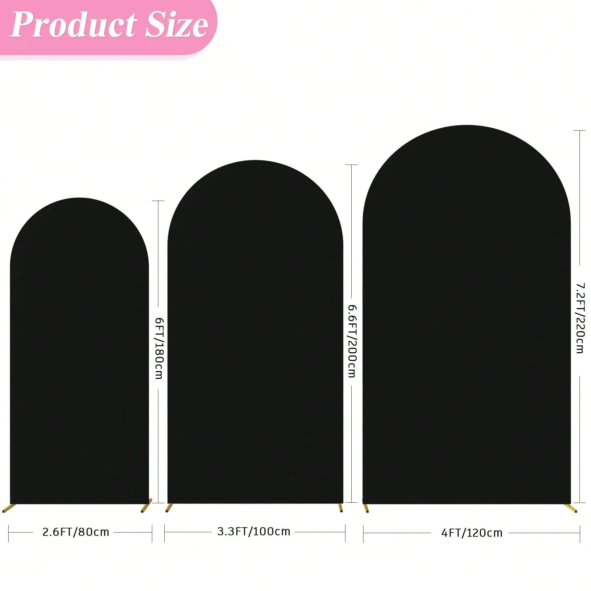 Arch Backdrop, 5ft, 6ft, 6.6ft, 7.2ft, Black Wedding Arch Cover, 2 ...
