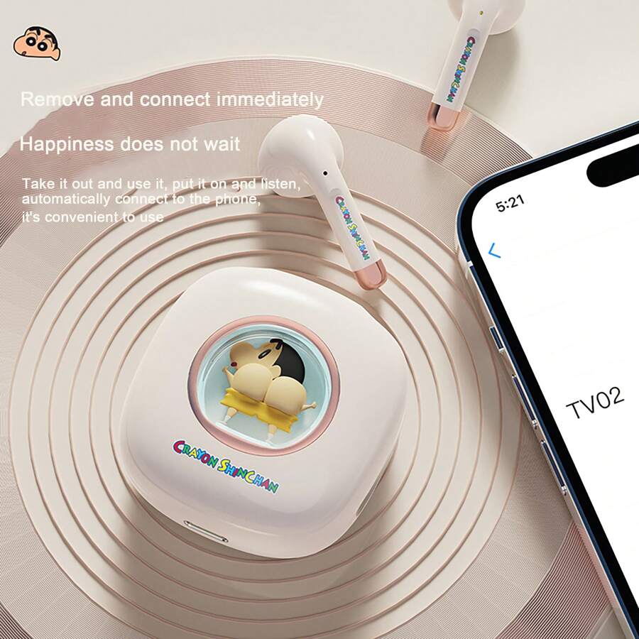 Crayon ShinChan TV02 NEW TWS Wireless Headset ENC Noise Reduction Half ...