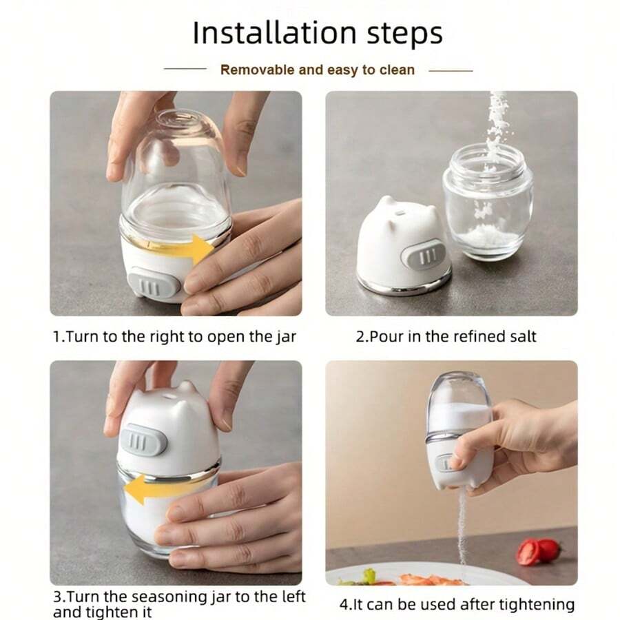 Creative Cute Portion Control Seasoning Jar Household Moisture-Proof ...