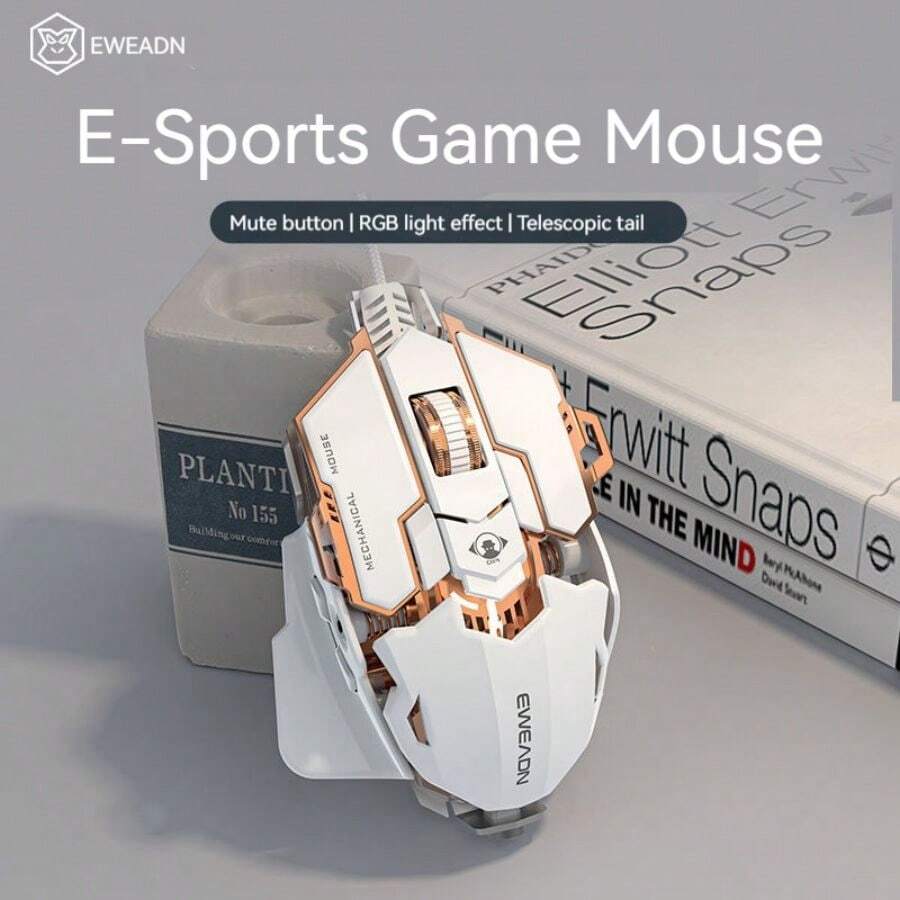 EWEADN EWEADN G5 USB Wired Gaming Mouse Silent Or Audible Optional Metal Mechanical Mouse Gamer ...