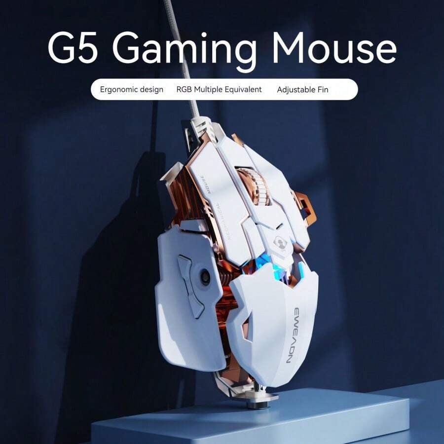 EWEADN G5 USB Wired Gaming Mouse Silent Or Audible Optional Metal ...