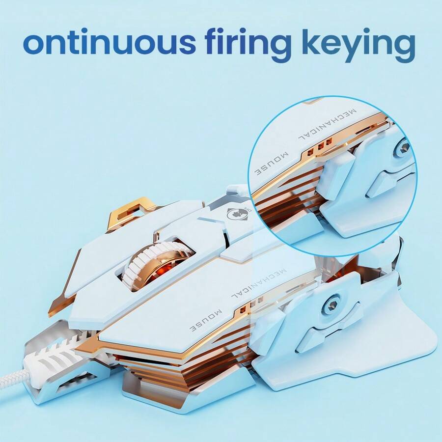 EWEADN G5 USB Wired Gaming Mouse Silent Or Audible Optional Metal Mechanical Mouse Gamer With 7 ...