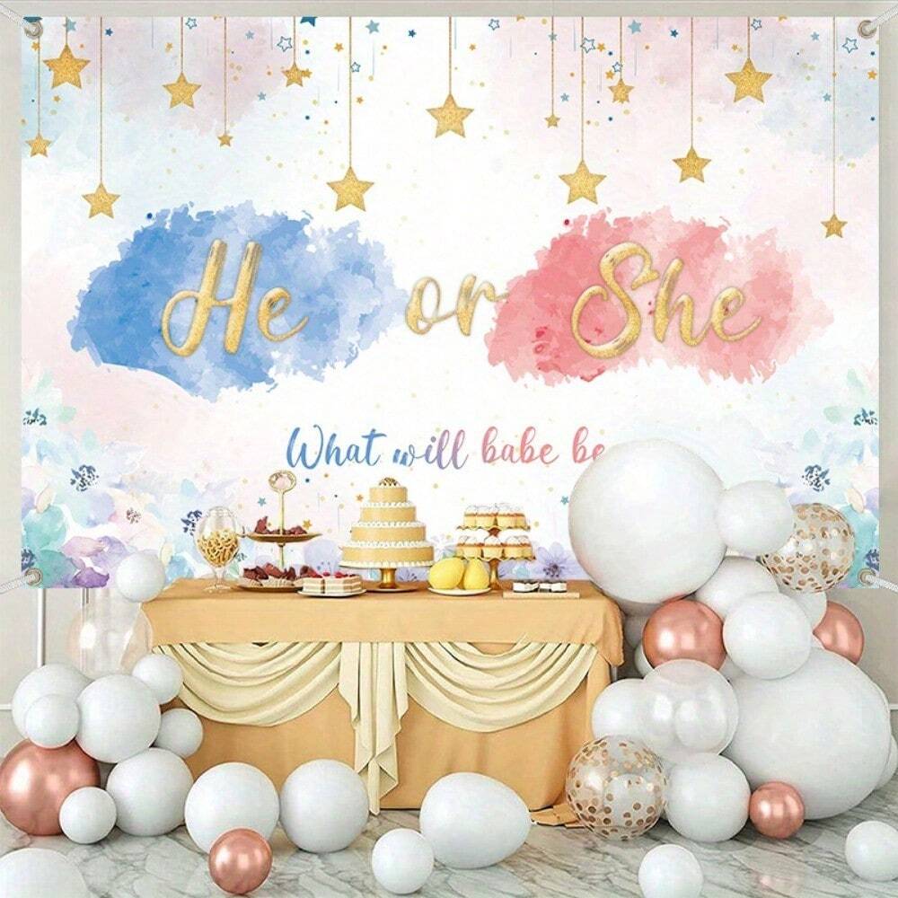 1pc Gender Reveal Party Supplies Gender Reveal Backdrop Blue And Pink