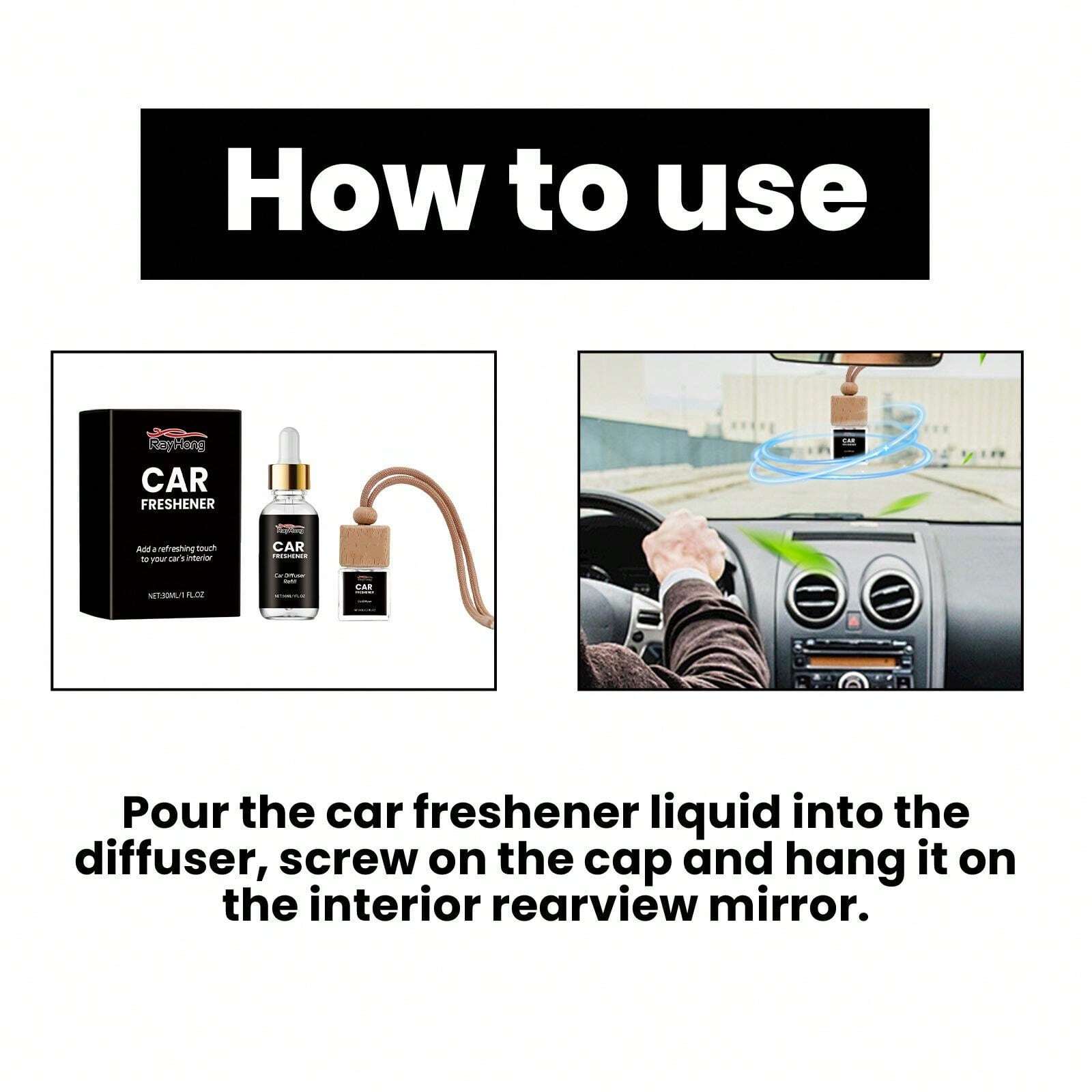 Parfum unicolore pour voiture - Fraîcheur intense toute la journée ...