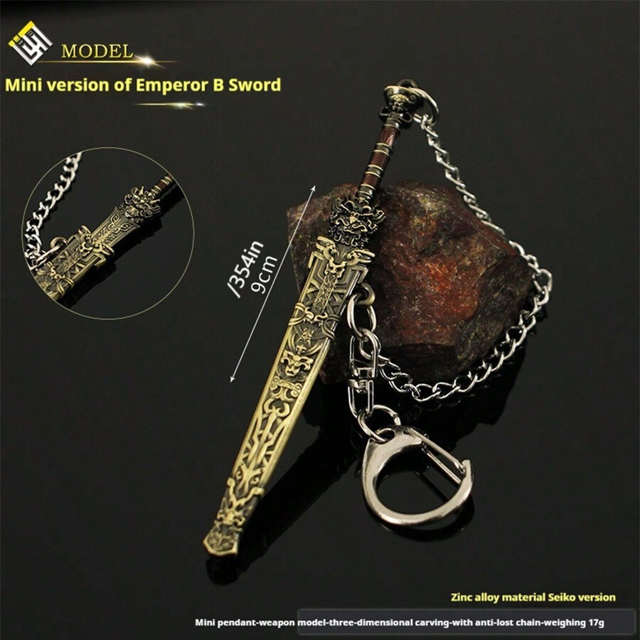 Mini Chinese Sword Zhou Wang Di-Yi Sword With Sheath, Alloy Toy ...