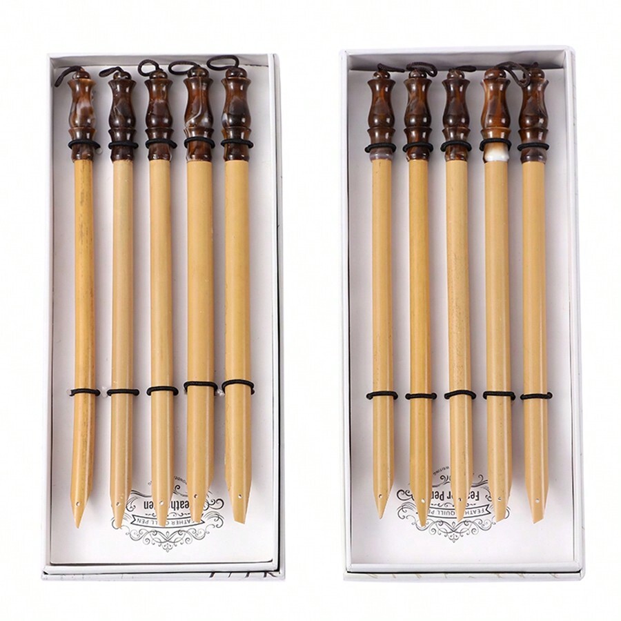 Natural Bamboo Calligraphy Pen Set For Writing And Drawing, Gothic And ...