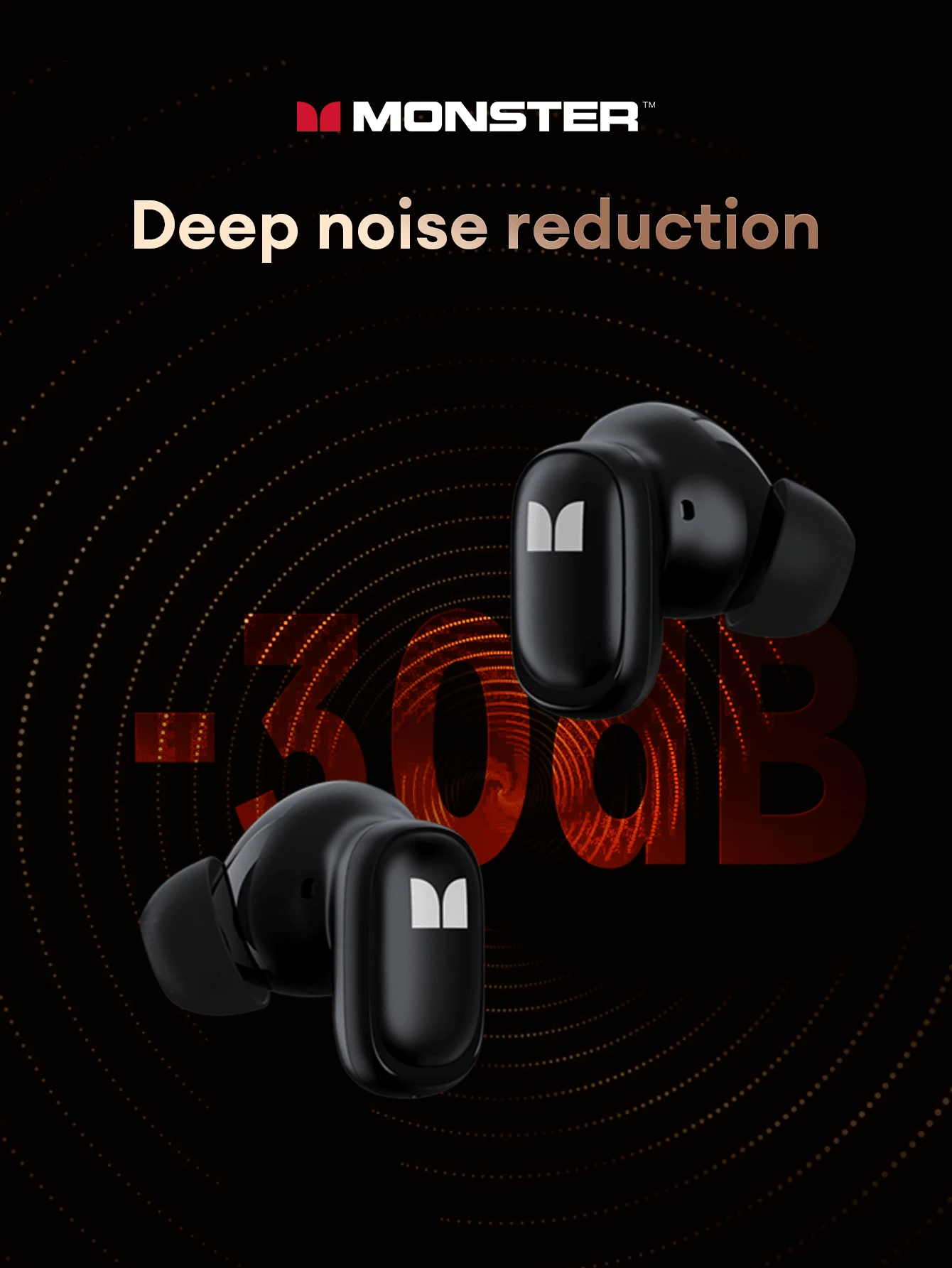 Monster MONSTER XKT28 Smart Active Noise Cancelling Half In-Ear ... Monster MONSTER XKT28 Smart Active Noise Cancelling Half In-Ear ...