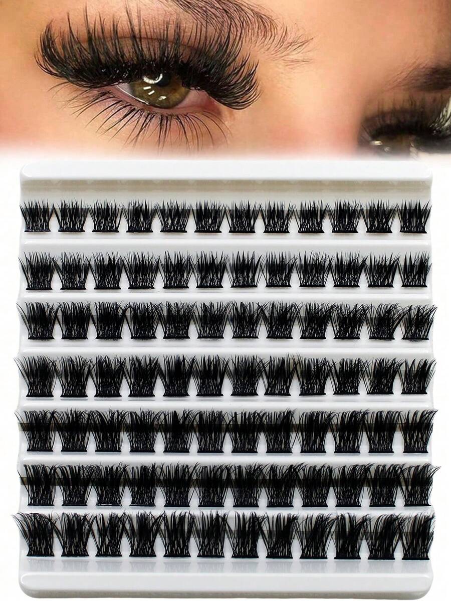 Individual Lashes 84 Clusters Curl DIY Lash Extension Wide Stem Lash ...
