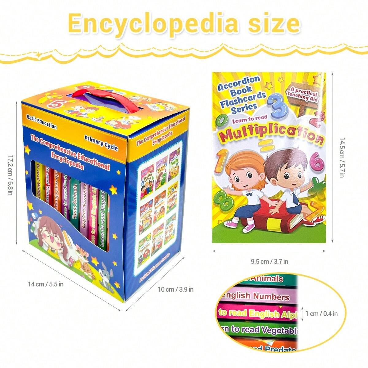 1 caja de 9 piezas de libros plegables de aprendizaje del vocabulario ...