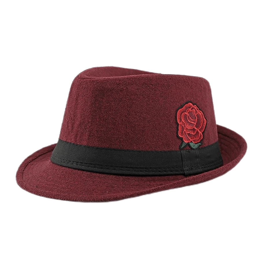 British Top Hat Winter Felt Fedoras Hat For Mid-Aged Men Wool Jazz Hat ...
