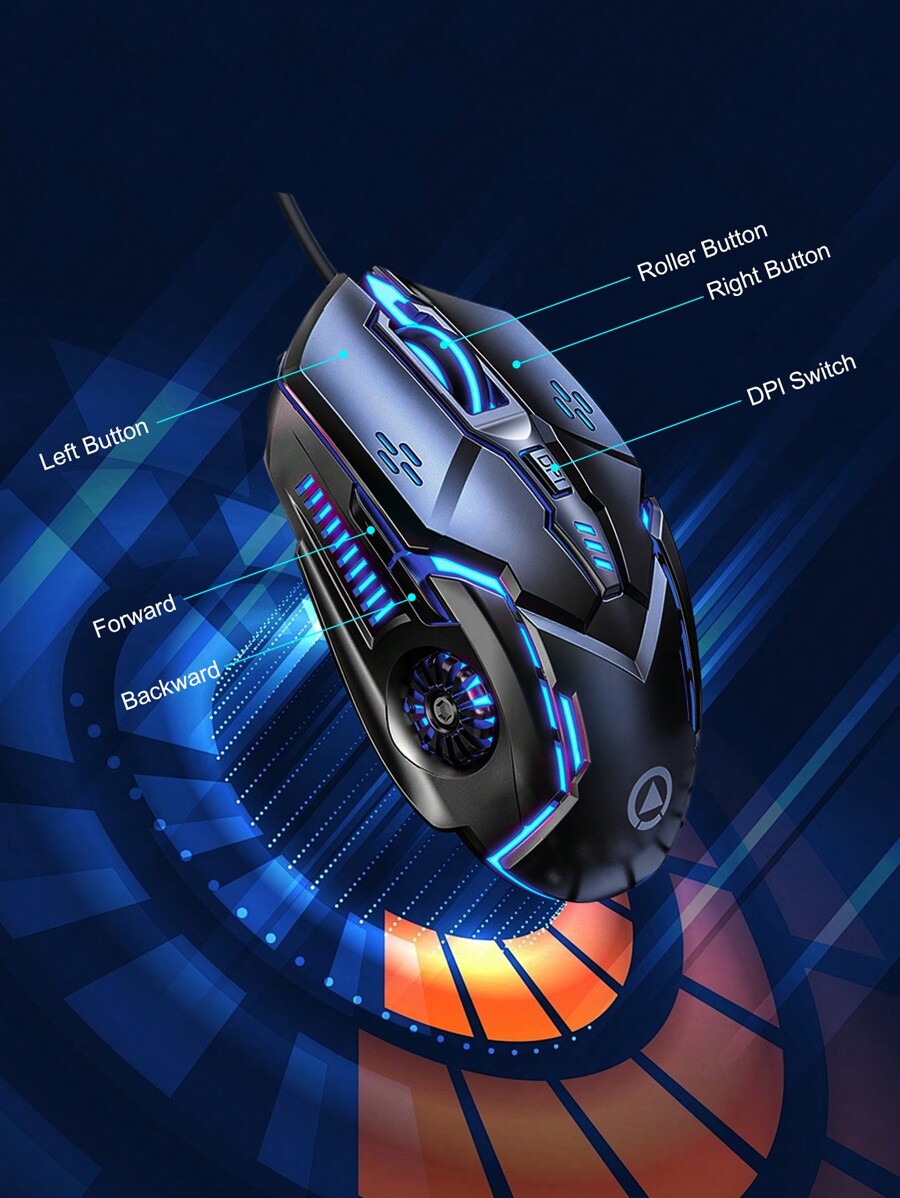 G5 Mechanical Gaming Wired Mouse With LED Lights, USB Interface For ...