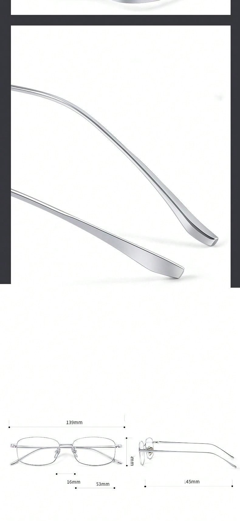 Pure Titanium Ultra-Light Square Frame Gold Rim Eyeglasses For Women ...