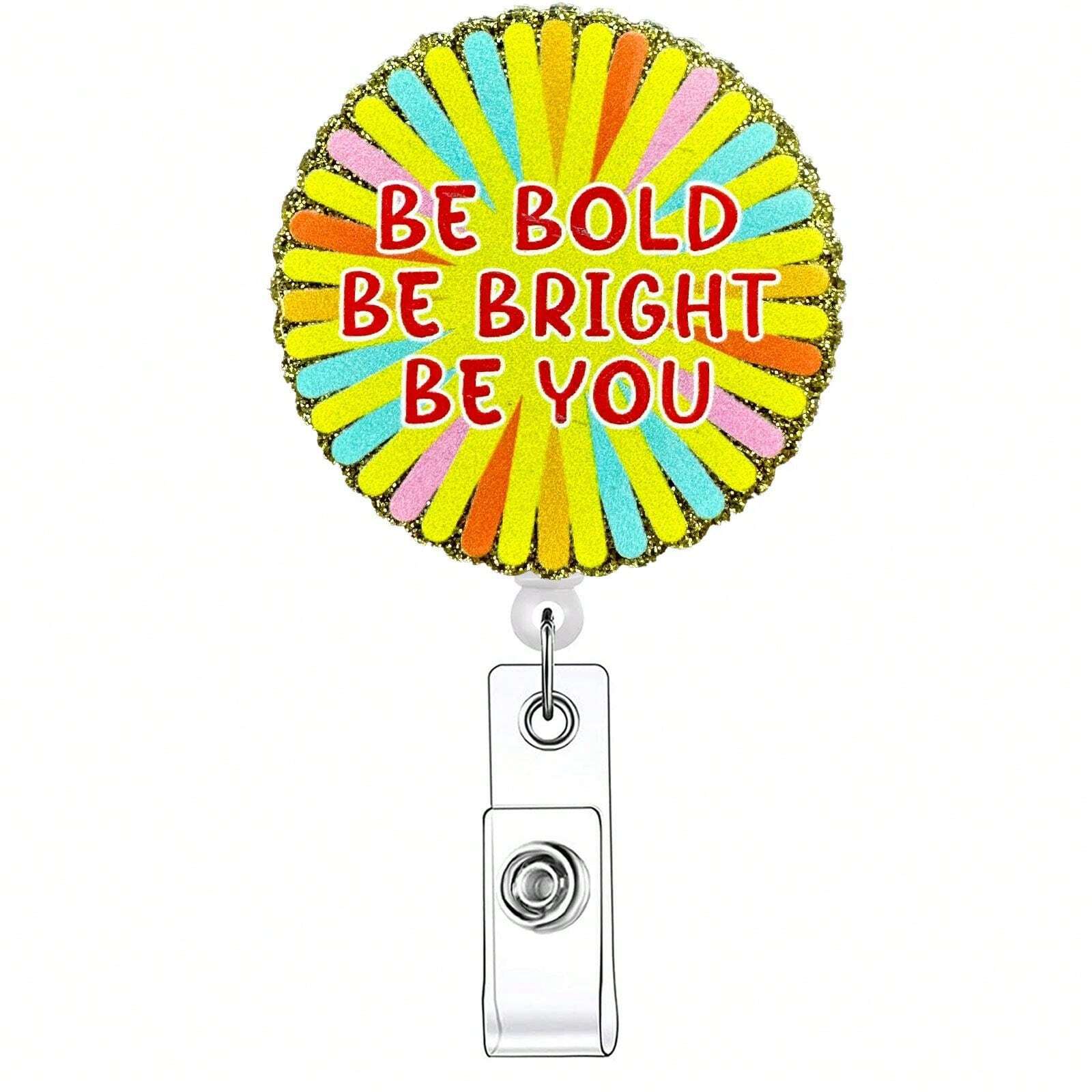クリップ付き 伸縮 IDホルダー 「Be Bold Be Bright Be You」 看護師、仕事、オフィスワーカー用 1個 | SHEIN ...
