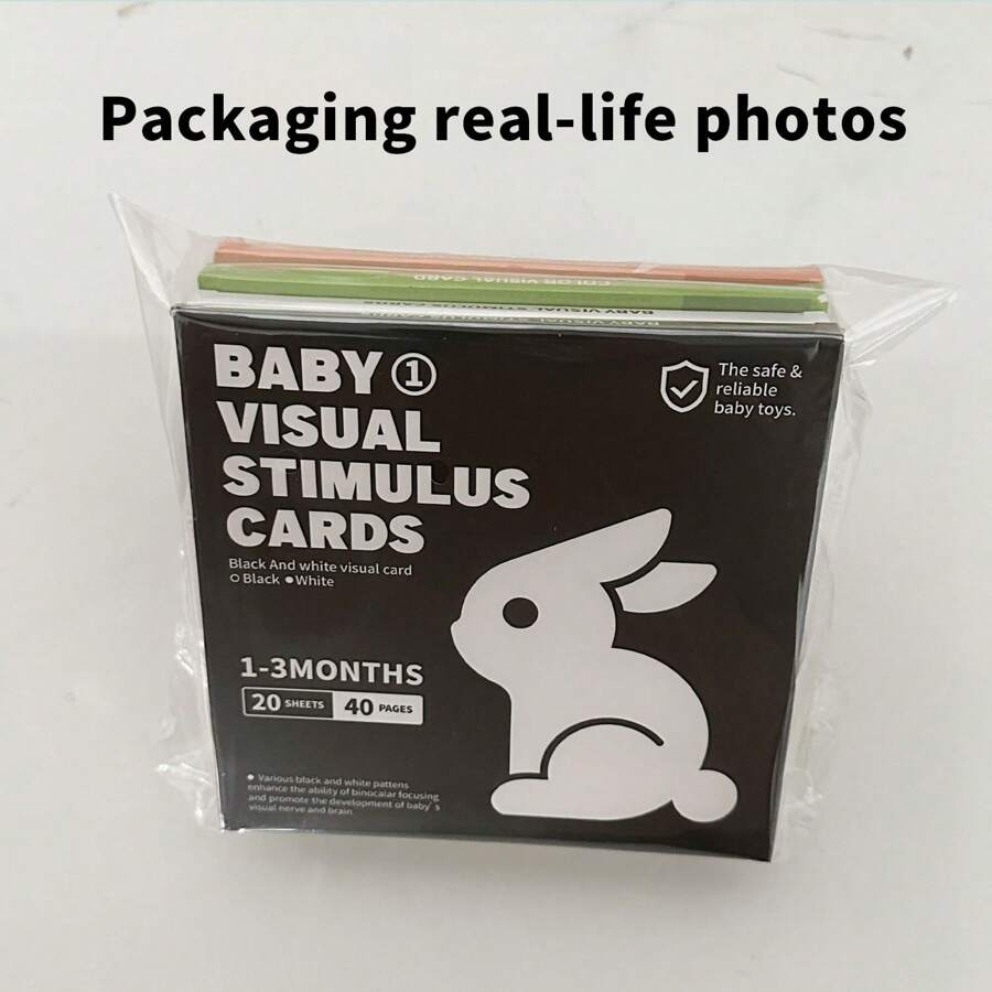 1 Box Of 20 Black And White Cards With 40 Different Patterns, Black And ...